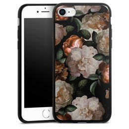 DeinDesign iPhone SE (2020) Handy Slim Case extra d&uuml;nn Silikon Handyh&uuml;lle schwarz H&uuml;lle Rose Wallpaper Flower Silikon Slim Case
