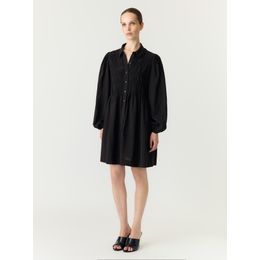Y.A.S Damen Smokkleid "YASPALA LS SMOCK SHIRT DRESS S. NOOS"schwarz, Gr. 40, unifarben, Web, Obermaterial: 87% Viskose, 13% Nylon, Kleider,
