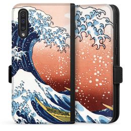 DeinDesign Galaxy A50 Handy Klapph&uuml;lle Handyh&uuml;lle aus Kunst Leder schwarz Flip Case Die Gro&szlig;e Welle Vor Kanagawa Japan Art Sideflip mit Lasche