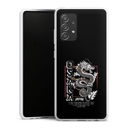 DeinDesign Galaxy A52s 5G Handy Silikon H&uuml;lle Case wei&szlig; Handyh&uuml;lle Japan Ocean Dragon Silikon Case