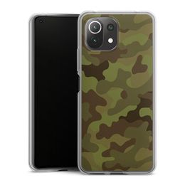 DeinDesign Xiaomi Mi 11 Lite 5G NE Handy Silikon H&uuml;lle Case transparent Handyh&uuml;lle Camouflage Tarnmuster Army Silikon Case