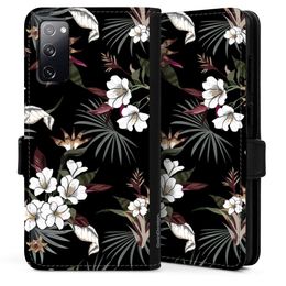 DeinDesign Galaxy S20 Handy Klapph&uuml;lle Handyh&uuml;lle aus Kunst Leder schwarz Flip Case Flowers Muster Autumn Sideflip mit Lasche