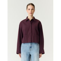 Y.A.S Damen Hemdbluse "YASLEE LS SHORT SHIRT S. NOOS"fig, Gr. 34, unifarben, Web, Obermaterial: 100% Baumwolle, Blusen, Baumwolle