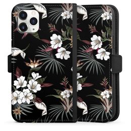 DeinDesign iPhone 11 Pro Handy Klapph&uuml;lle Handyh&uuml;lle aus Kunst Leder schwarz Flip Case Flowers Muster Autumn Sideflip mit Lasche
