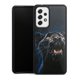 DeinDesign Galaxy A53 5G Handy Gallery Case Handyh&uuml;lle 9H Geh&auml;rtetes Glas R&uuml;ckseite H&uuml;lle Panther Animals Jungle Gallery Case