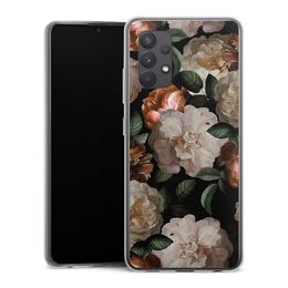 DeinDesign Galaxy A32 4G Handy Silikon H&uuml;lle Case transparent Handyh&uuml;lle Wallpaper Rose Flower Silikon Case