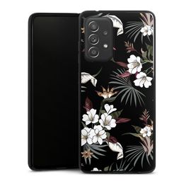 DeinDesign Galaxy A52s 5G Handy Slim Case extra d&uuml;nn Silikon Handyh&uuml;lle schwarz H&uuml;lle Flowers Muster Autumn Silikon Slim Case