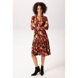 Aniston CASUAL Damen Jerseykleidbraun, bordeaux, rosa, apricot, ocker, beige, wollwei&szlig;, dunkelgr&uuml;n, gr&uuml;n, hellbraun, flieder, Gr. 42, bedruckt,