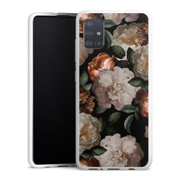 DeinDesign Galaxy A51 Handy Silikon H&uuml;lle Case wei&szlig; Handyh&uuml;lle Wallpaper Rose Flower Silikon Case