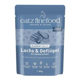 Catz Finefood Classic N&deg; 05 - Lachs & Gefl&uuml;gel Katzen-Nassfutter ohne Zucker- und Getreidezusatz 16x85g