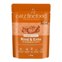 Catz Finefood Classic N&deg; 23 - Rind & Ente Katzen-Nassfutter ohne Getreide 16x85g