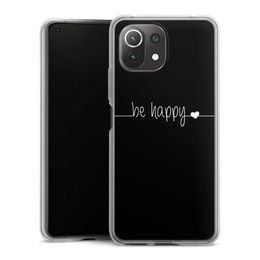 DeinDesign Xiaomi Mi 11 Lite 5G NE Handy Silikon H&uuml;lle Case transparent Handyh&uuml;lle Sayings Happiness Statement Silikon Case