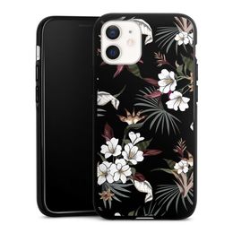 DeinDesign iPhone 12 mini Handy Silikon H&uuml;lle Case schwarz Handyh&uuml;lle Flowers Muster Autumn
