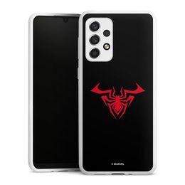 DeinDesign Galaxy A33 5G Handy Silikon H&uuml;lle Case wei&szlig; Handyh&uuml;lle Marvel Logo Spiderman Silikon Case