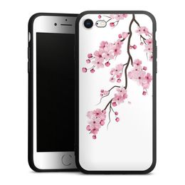 DeinDesign iPhone SE (2020) Handy Premium Silikon H&uuml;lle Handyh&uuml;lle schwarz Case Cherry Blossom Japan Aisa Silikon Premium Case