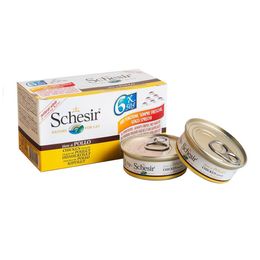 Schesir Cat Huhn mit Reis naturell Katzen-Nassfutter 6x50g