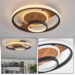 hofstein Hadel Deckenleuchte LED Holzoptik, Schwarz, 1-flammig