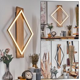 hofstein Cabanas Wandleuchte LED Holzoptik, Schwarz, 1-flammig