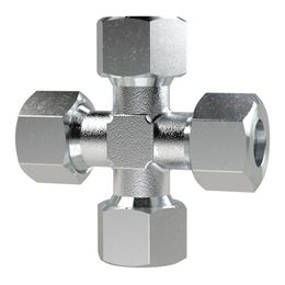 Riegler Kreuz-Verschraubung, Rohr-A&Atilde;&tilde;6mm, Stahl verz., KV6LST)