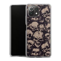 DeinDesign Xiaomi Mi 11 Lite 5G NE Handy Silikon H&uuml;lle Case transparent Handyh&uuml;lle Totenkopf Halloween Gothic Silikon Case