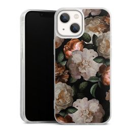 DeinDesign iPhone 13 Mini Handy Slim Case Silikon Handyh&uuml;lle transparent H&uuml;lle extra d&uuml;nn Wallpaper Rose Flower Silikon Slim Case