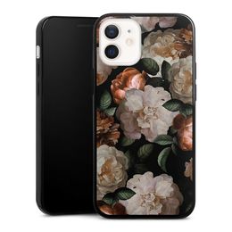 DeinDesign iPhone 12 mini Handy Slim Case extra d&uuml;nn Silikon Handyh&uuml;lle schwarz H&uuml;lle Wallpaper Rose Flower Silikon Slim Case
