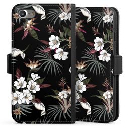 DeinDesign iPhone 8 Handy Klapph&uuml;lle Handyh&uuml;lle aus Kunst Leder schwarz Flip Case Autumn Flowers Muster Sideflip mit Lasche