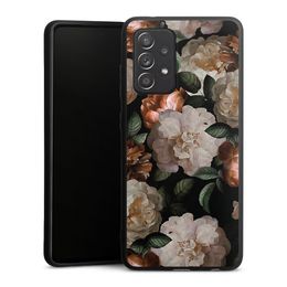 DeinDesign Galaxy A52s 5G Handy Premium Silikon H&uuml;lle Handyh&uuml;lle schwarz Case Wallpaper Rose Flower Silikon Premium Case