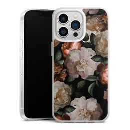 DeinDesign iPhone 13 Pro Handy Silikon H&uuml;lle Case transparent Handyh&uuml;lle Wallpaper Rose Flower Silikon Case