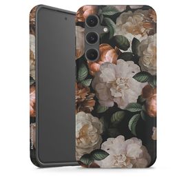 DeinDesign Galaxy S24 FE 5G Handy Panzer Handyh&uuml;lle robuste Outdoor H&uuml;lle Schutzh&uuml;lle gl&auml;nzend Wallpaper Rose Flower Tough Case
