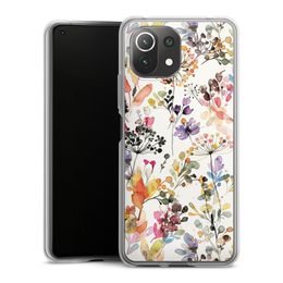 DeinDesign Xiaomi Mi 11 Lite 5G NE Handy Silikon H&uuml;lle Case transparent Handyh&uuml;lle Pastel Flower Muster Silikon Case