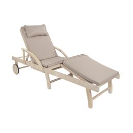 Bellavista Sonnenliege 'St. Tropez' klappbar taupe 60 x 87,5 x 196 cm