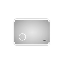 DSK LED-Spiegel 'Silver Grace' mit Uhr und Kosmetikspiegel 80 x 60 cm