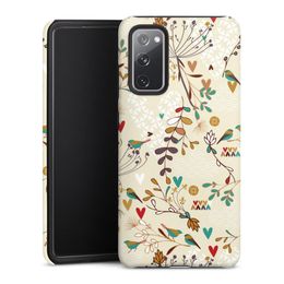 DeinDesign Galaxy S20 FE Handy Panzer Handyh&uuml;lle robuste Outdoor H&uuml;lle Schutzh&uuml;lle matt Bird Retro Flowers Tough Case