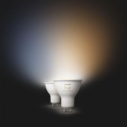 PHILIPS Hue LED-Leuchtmittelset 'Hue White Ambiance' dimmbar Reflektor GU10 4,2 W 400 lm warmwei&szlig; bis tageslichtwei&szlig; 2 St&uuml;ck