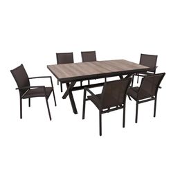 Garden Pleasure Gartenm&ouml;belset 'Rana/Elena' f&uuml;r 6 Personen Aluminium
