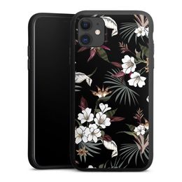DeinDesign iPhone 11 Handy Premium Silikon H&uuml;lle Handyh&uuml;lle schwarz Case Autumn Flowers Muster Silikon Premium Case