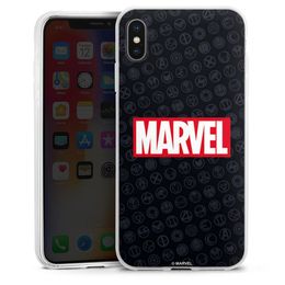 DeinDesign iPhone Xs Max Handy Silikon H&uuml;lle Case transparent Handyh&uuml;lle Logo Marvel Comic Silikon Case
