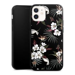 DeinDesign iPhone 12 mini Handy Slim Case extra d&uuml;nn Silikon Handyh&uuml;lle schwarz H&uuml;lle Flowers Muster Autumn Silikon Slim Case