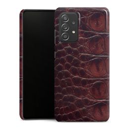 DeinDesign Galaxy A52s 5G Handy Premium Case Smartphone Handyh&uuml;lle Schutzh&uuml;lle gl&auml;nzend Leather Crocodile Animal Print Premium Case