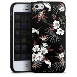 DeinDesign iPhone SE (2016-2019) Handy Silikon H&uuml;lle Case schwarz Handyh&uuml;lle Autumn Flowers Muster