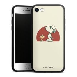 DeinDesign iPhone SE (2022) Handy Premium Silikon H&uuml;lle Handyh&uuml;lle schwarz Case Kindheit Snoopy Official Licensed Product Silikon Premium Case