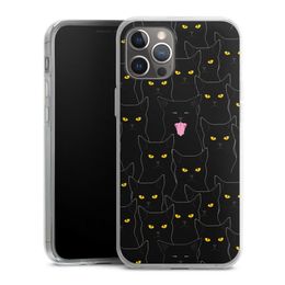 DeinDesign iPhone 12 Pro Max Handy Silikon H&uuml;lle Case transparent Handyh&uuml;lle Muster Eye Cat Silikon Case