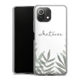 DeinDesign Xiaomi Mi 11 Lite 5G NE Handy Silikon H&uuml;lle Case transparent Handyh&uuml;lle Water Colour Palm Tree Jungle Silikon Case