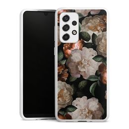 DeinDesign Galaxy A33 5G Handy Silikon H&uuml;lle Case wei&szlig; Handyh&uuml;lle Wallpaper Rose Flower Silikon Case