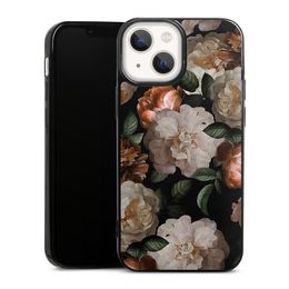 DeinDesign iPhone 13 Mini Handy Slim Case extra d&uuml;nn Silikon Handyh&uuml;lle schwarz H&uuml;lle Wallpaper Rose Flower Silikon Slim Case