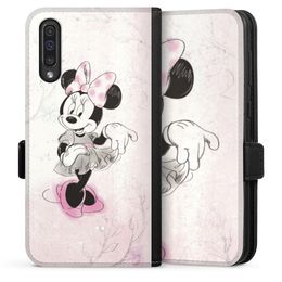 DeinDesign Galaxy A50 Handy Klapph&uuml;lle Handyh&uuml;lle aus Kunst Leder schwarz Flip Case Vintage Minnie Mouse Disney Sideflip mit Lasche