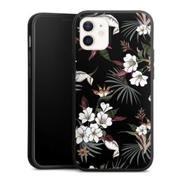 DeinDesign iPhone 12 mini Handy Premium Silikon H&uuml;lle Handyh&uuml;lle schwarz Case Flowers Muster Autumn Silikon Premium Case
