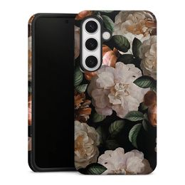 DeinDesign Galaxy S24 Handy Panzer Handyh&uuml;lle robuste Outdoor H&uuml;lle Schutzh&uuml;lle gl&auml;nzend Wallpaper Rose Flower Tough Case