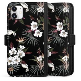 DeinDesign iPhone 11 Handy Klapph&uuml;lle Handyh&uuml;lle aus Kunst Leder schwarz Flip Case Flowers Muster Autumn Sideflip mit Lasche